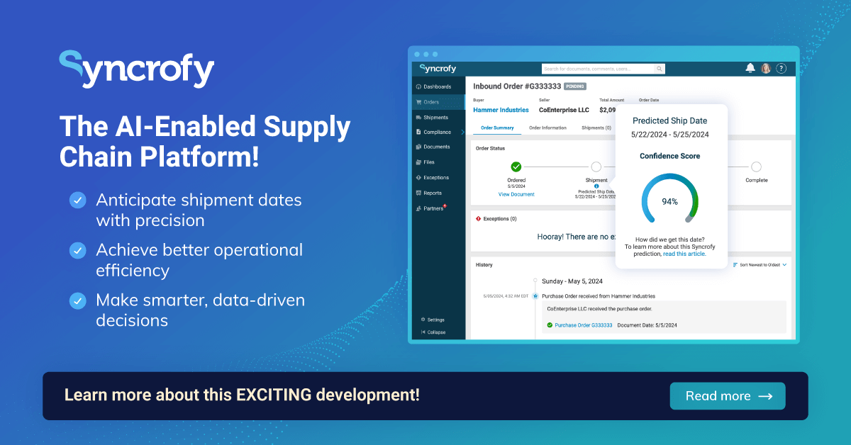 CoEnterprise Rebrands Syncrofy & Unveils AI Shipment Predictions